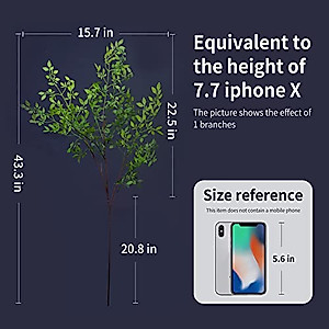 Melorca&Guilla Artificial Plants,4PCS 43.3" Green Nandina Faux Branches for Vase,Faux Greenry Stems Fake Plants for Shop Garden Office Home Décor