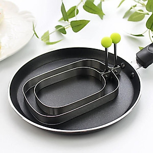 Egg Rings, Stainelss Steel Egg Cooking Rings, Rectangle Crumpet Ring Mold, Pancake Mold For Frying Eggs And Omelet(S)