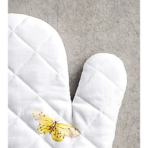 Maison d' Hermine Oven Mitts 100% Cotton Heat Resistant 7"x13" Oven Mitt BBQ Cooking Gloves with Loop, Baking Grilling Microwave, Handling Hot Pans, Printemps - Spring/Summer