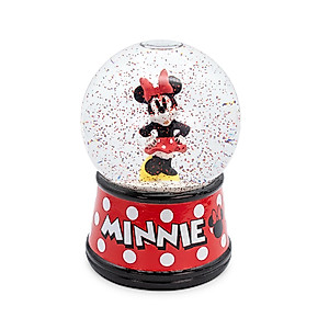 Disney Minnie Mouse Light-Up Snow Globe with Swirling Glitter Display Piece Decoration | Home Decor for Kids Room Essentials | Precious Keepsake, Cute Novelty Gifts and Collectibles | 6 Inches Tall