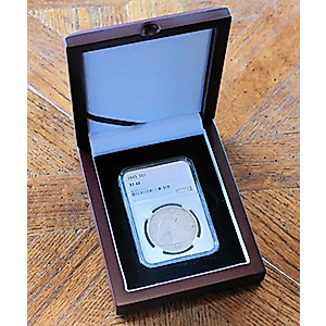 Display box for one NGC/PCGS/Premier/Lil Bear Elite Coin Slab Mahogany Matte Finish ...