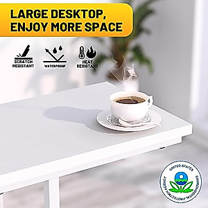 2 Tier C Shaped End Table with Metal Frame, Sturdy C Table Side Table for Couch Sofa Bedside Small Space, C Snack Table TV Tray Record Player Stand Small Tables for Living Room Bedroom, White