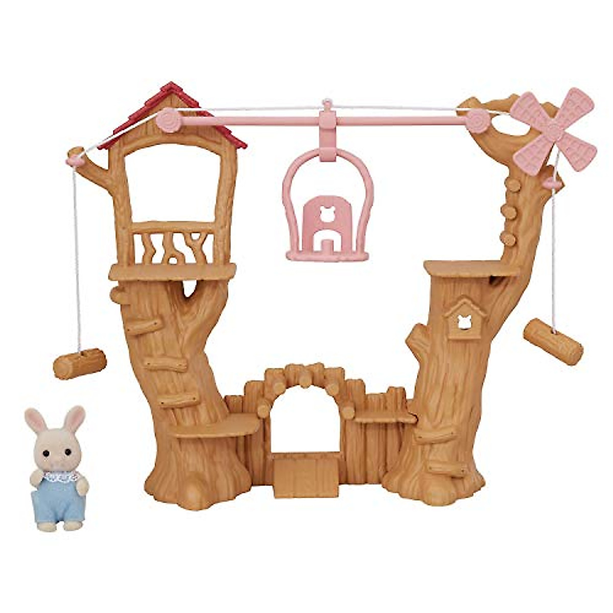 Calico Critters Baby Ropeway Park, Collectible Dollhouse Toy with Sweetpea Rabbit Figure Included, Includes park with slide, windmill and gondola