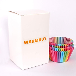 WARMBUY Rainbow Cupcake Papers Baking Cup Liners, 300 Pcs