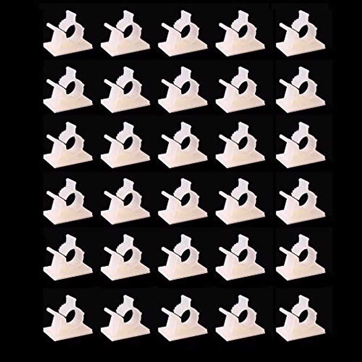 30 Pieces White Cable Clips Viaky Adjustable Self-Adhesive Nylon Wire Clips Cable Management Drop Wire Holder