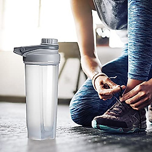 Lyeasw 24 OZ Shaker Bottle for Protein Mixes, BPA Free Leakproof Portable Clear Shaker Cups for Workout, 2 Pack