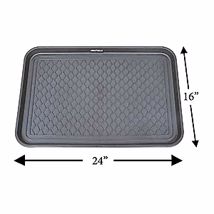 GREAT WORKING TOOLS Boot Trays for Entryway, Set of 2 Heavy Duty Shoe Trays All Season Muddy Mats Wet Shoe Tray Snow Boot Tray - Gray, 23.75" x 15.5" x 1.25"