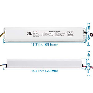 LEONLITE 8.5W LED Emergency Driver, 120V-277VAC to 3-60VDC, LED Emergency Backup Battery, UL Listed, Rechargeable Power Supply, Over 90mins Emergency Time, for Panel Light, Linear Light, Pack of 2