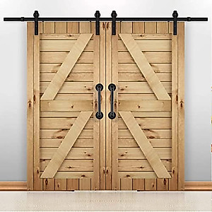 Licperron Barn Door Handle, Black Rustic Sliding Door Handles for Sliding Door, Interior Door, Garage, Towel, 2 Pack, 12 Inch