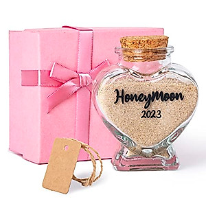 TUNGURIS Honeymoon Sand Keepsake Jar 2023，Bridal Shower Gift, Wedding Gift, Engagement Gift, Honeymoon Gift, Travel Gift for Couples, Newlywed, Fiance(Gift Box Includes) - 40ml Glass