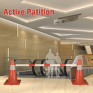 6 Pack Retractable Traffic Cone Bar from 4ft to 7.2ft, Expandable Safety Cone Bars for Parking Lots，Barricade for Road Construction