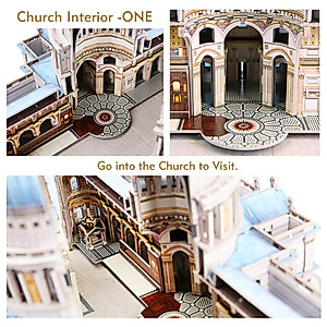 CubicFun 3D Puzzle for Adults Moveable Notre Dame de Paris Church Model Kits Large Challenge French Cathedral Brain Teaser Architecture Building, 293 Pieces Christmas Decorations