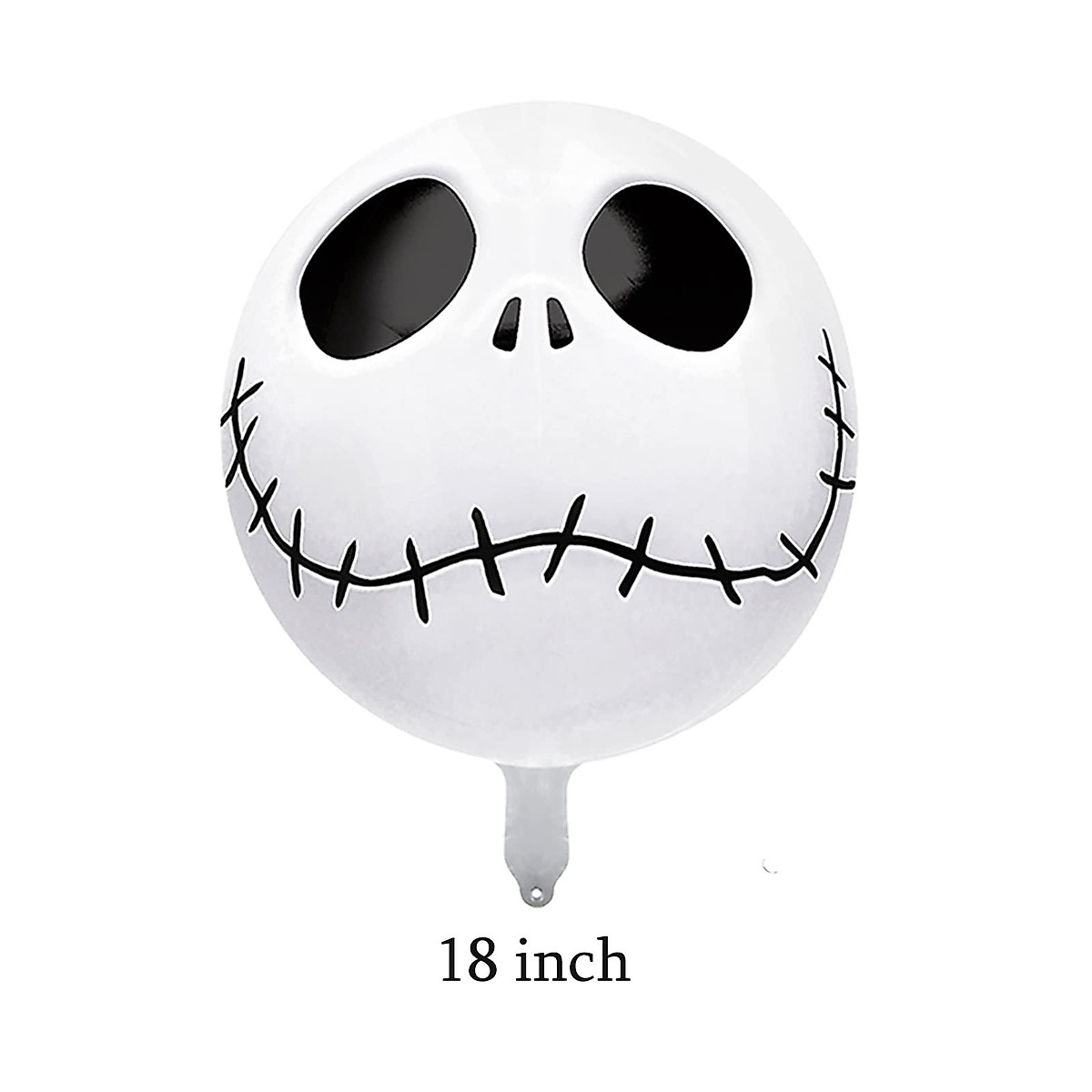 10Pcs Halloween Balloons Decorations Happy Halloween Party Foil Mylar Balloons Halloween Skull Balloons Black White Strip Balloons for Halloween Birthday Baby Shower Wedding Party Decor Supplies