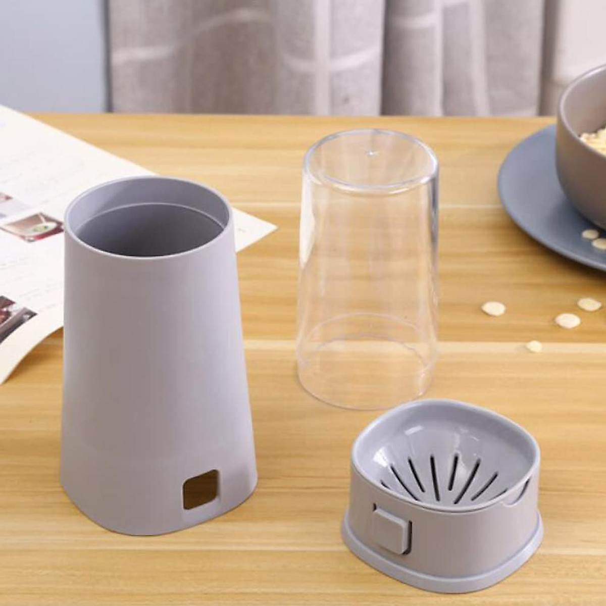 Cutlery Holder with Cover - CooSilo Plastic Chopsticks Holder Detachable Kitchen Cutlery Storage Organizer Utensils Fork Spoon Knives Storage Holder for Kitchen Cabinet or Pantry