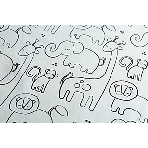 Silhoutte Jungle Print Cotton Crib Sheet