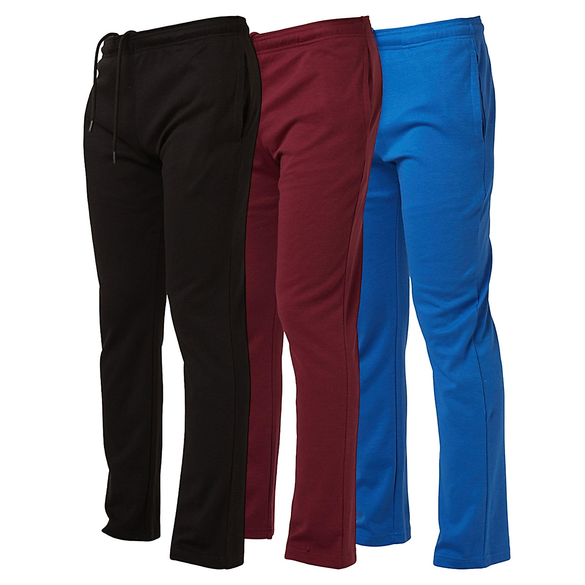 Ultra Performance 3 Pack Mens Sweatpants, Wide Leg Open Bottom Lounge Sweat Pants for Men