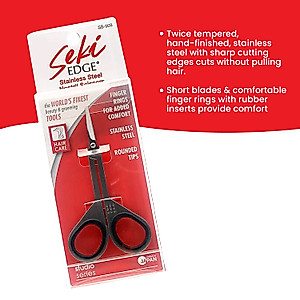 Seki Edge Stainless Steel Nostril Scissors (SS-908) - Safety Grooming Scissors with Round Blunt Tips for Trimming Nose Hair & Other Facial Hair for Men & Women - Made in Japan