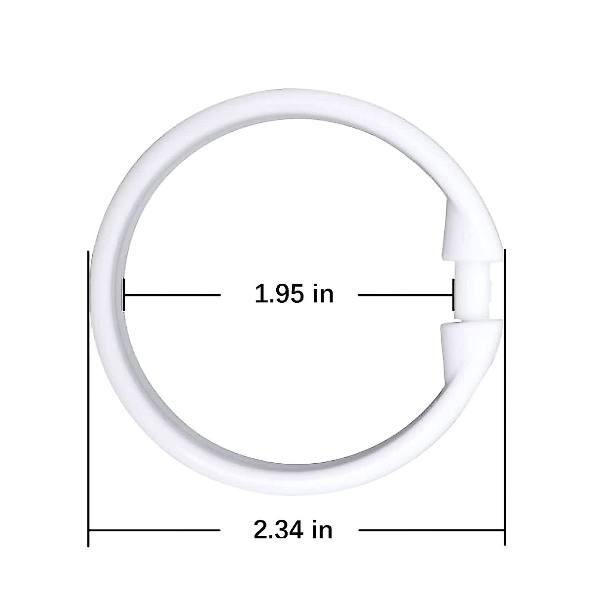 24 PCS White Plastic Shower Curtain Rings,Sturdy Easy Use Shower Curtain Hooks