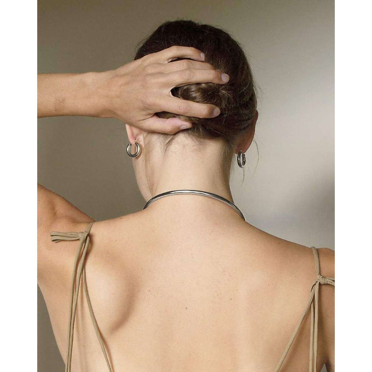 Silver Chunky Hoop Earrings Thick Hoops for Women | 925 Sterling Silver Post Shiny Polished Round-Tube Lightweight Hoop Earrings for Women Girls, Diameter 20mm