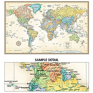 Rand McNally Classic Edition World Wall Map – Laminated Rolled