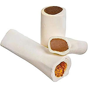 Pawstruck Filled Dog Bones Pet Food (Flavors: Beef, Cheese and Bacon, Peanut Butter,etc) Made in USA Stuffed Bulk 3 to 6" Femur Dog Dental Treat & Chew, (Variety Pack, Large (5-6")), 2.46 Pounds