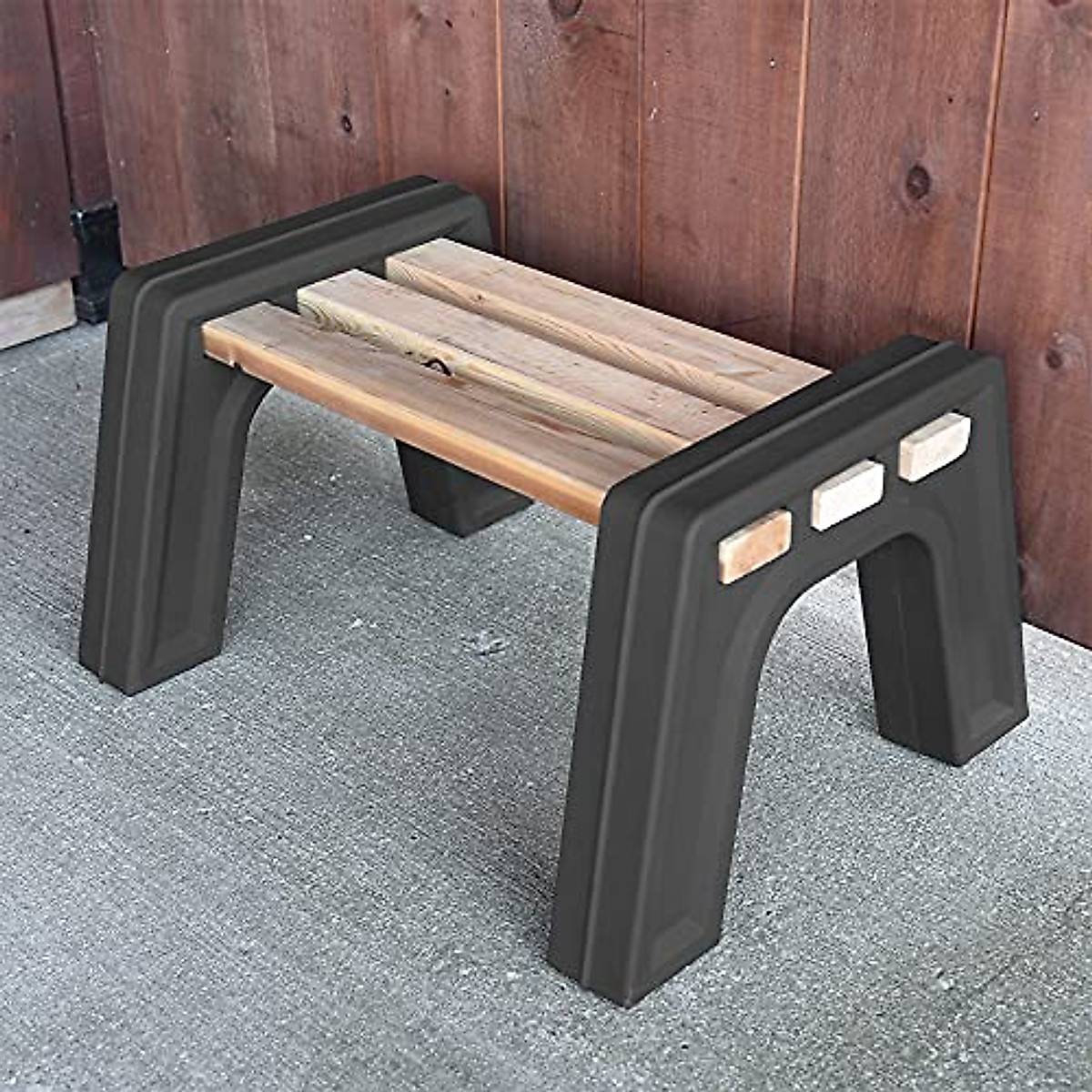 RTS Companies Inc Home Accents Custom Length Lightweight Indoor or Outdoor Backless Bench Ends, Black Color (Wood & Screws Sold Separately)