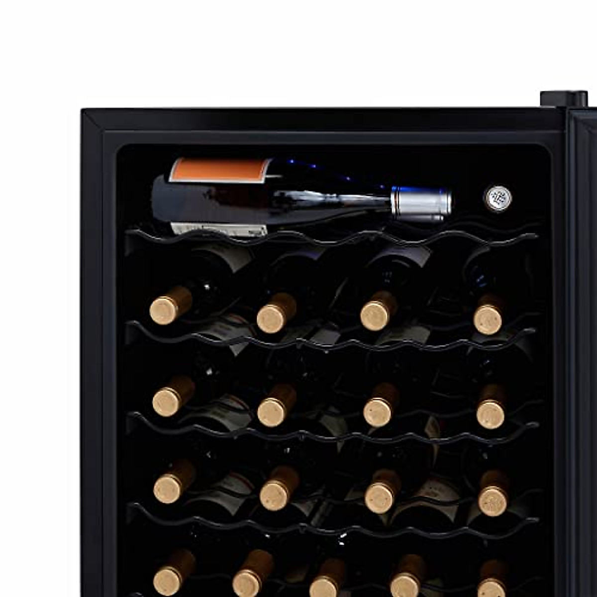 Newair 51 Bottle Wine Cooler Refrigerator | Shadow Series | Freestanding Mirrored Wine and Beverage Fridge with Double-Layer Tempered Glass Door & Compressor Cooling For Reds, Whites, & Sparkling Wine