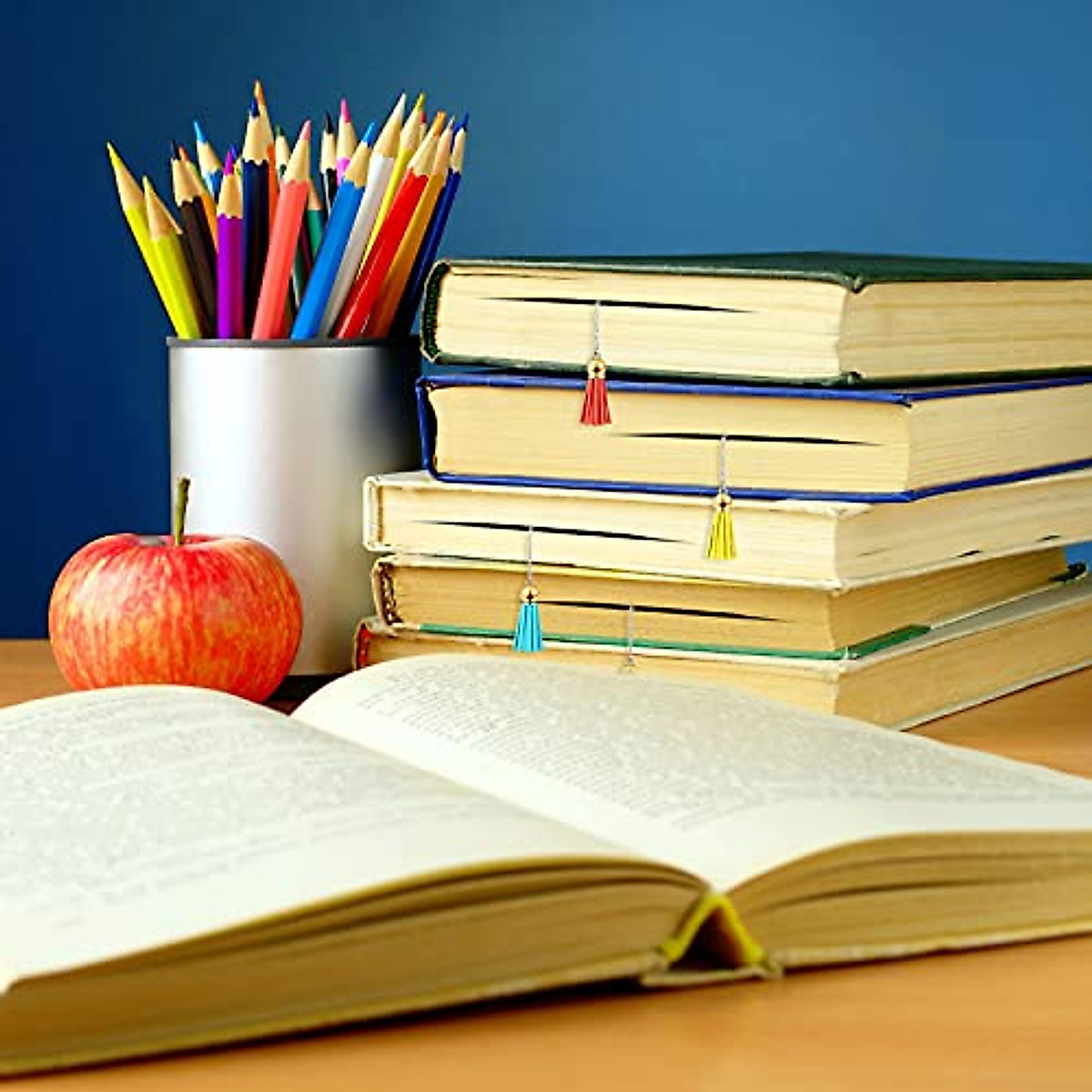 7 Pcs Teacher Appreciation Gifts from Students Metal Bookmark Book Page Marker with Pendant for Back to School Tutors Birthday Xmas Graduation Presents for Book Lover Reading Supplies (Silver)