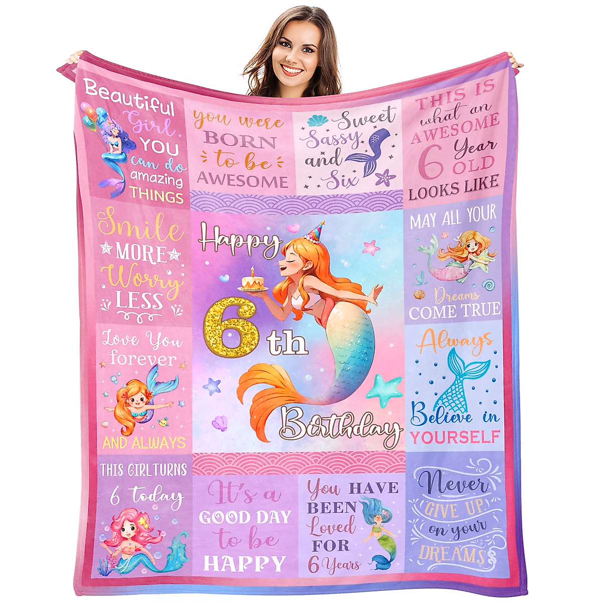 6 Year Old Girl Gifts, Gifts for 6 Year Old Girl, 6 Year Old Girl Birthday Gift Ideas, 6 Year Old Girls Gift Ideas, 6th Birthday Gifts for Girls, Best Gifts for 6 Year Old Girls Blanket 60"x50"