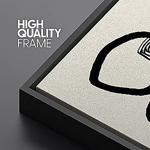 SIGNLEADER Framed Canvas Print Wall Art Set Mid-Century Geometric Square Polygons Abstract Shapes Illustrations Modern Art Minimalism Decorative for Living Room, Bedroom, Office - 16"x24"x3 Black