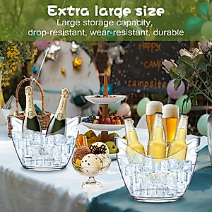 Beverage Tubs for Parties Plastic Ice Bucket for Cocktail Bar Clear Acrylic Wine Bucket with Scoops Drink Bucket Cooler for Chiller Bin for Champagne or Beer