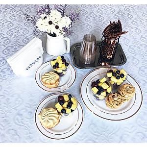 JL Prime 100 Rose Gold Glitter Plastic Cups - 9 Oz Reusable and Recyclable - Elegant Rose Gold Glitter Tumblers for Weddings, Anniversaries, Showers, Parties - Small Drinking Cups