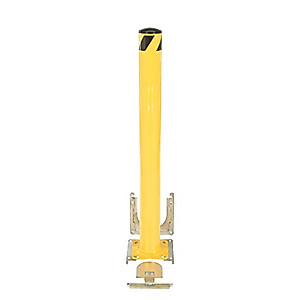 Vestil BOL-RF-48-4.5 Surface Mounted Removable Steel Pipe Safety Bollard, 4-1/2" OD, 48" Height,Yellow