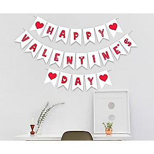 Happy Valentines Day Banner - Bunting Banner - Heart Signs - Love Banner - Valentines Day Photo Prop - Candy Heart Valentine Banner - Mantel Decor Valentines - Pre Assembled Proposal Banner