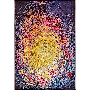 Unique Loom Estrella Collection Colorful Abstract Multi Area Rug (4' 0 x 6' 0)