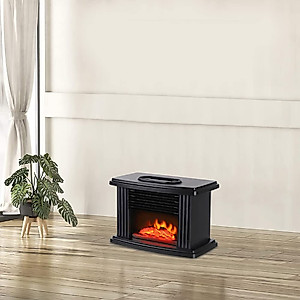 Electric Fireplace Stove, Mini Personal Portable Freestanding Fireplace Heater with Realistic Dancing Flame Effect for Home Office Living Room Bedroom Desktop
