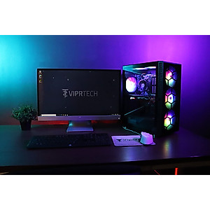 ViprTech Ultimate Gaming PC Desktop Computer - Intel i5 4th Gen, GTX 1060 6GB, 16GB RAM, 1TB, VR Ready, WiFi, RGB Lighting, Windows 10 Pro, Streaming, Editing, 1-Year Warranty