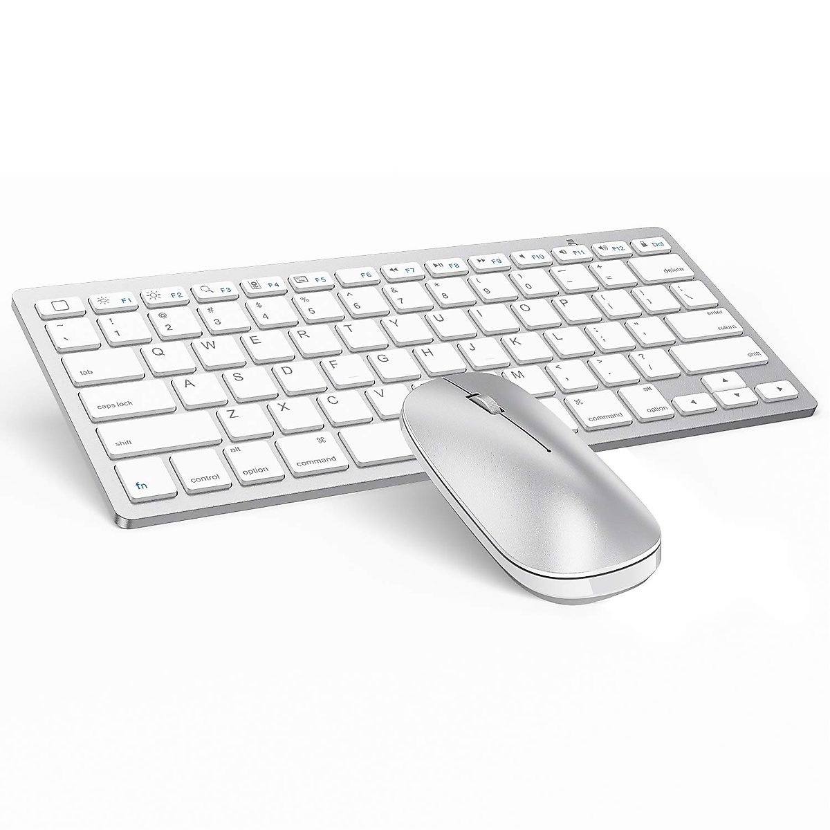OMOTON Bluetooth Keyboard and Mouse for iPad (10th/ 9th/ 8th), Wireless Keyboard and Mouse Compatible with iPad Pro 12.9/11 inch,iPad Air 5th/ 4th, and Other Bluetooth Enabled Devices, Silver White