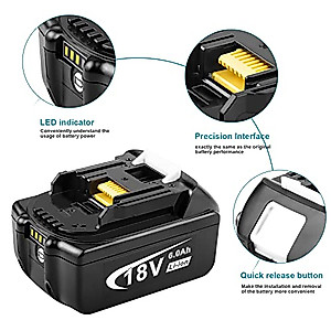 Fancy Buying BL1830 BL1840 Replacement 18V 6000mAh Battery for Makita 18V LXT Lithium-Ion BL1815 BL1830 BL1835 BL1840 BL1845 BL1850 BL1860 LXT400 Cordless Power Tools Battery