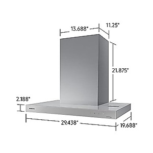 Samsung 30" Bespoke Smart Wall Mount Hood in Clean Grey, NK30CB600WCGAA