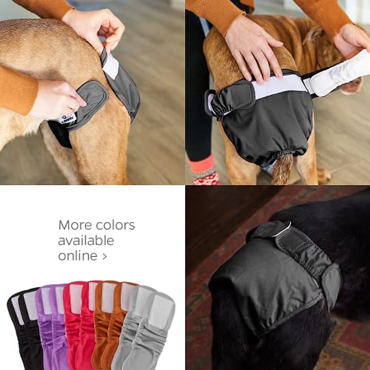Pet Parents Premium Washable Dog Diapers & Extendrs, (3pack) of Female Dog Diapers & Male Dog Diapers, Color: Black, Size: Medium Dog Diapers