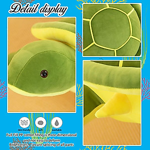 AUCOOMA Sea Turtle Stuffed Animal Plush Soft Tortoise Plush Toy Plushie Pillow Gifts 9.8"