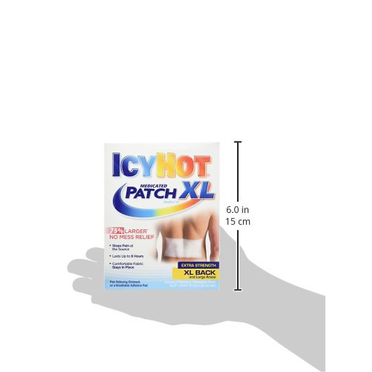 Icy Hot Original XL Pain Relief Patch (3 Count) for Back and Large Areas