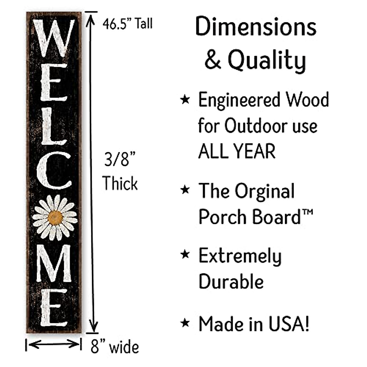 Shop My Word! Daisy Porch Board Welcome Sign - Indoor/Outdoor