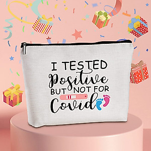 Pregnancy Announcements Zipper Travel Makeup Bag Pregnancy Gifts for First Time Moms Pregnant Mom Gifts Funny Gifts for Wife for New Mom Gifts First Time Mom Unique Gifts