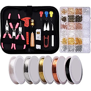 Yholin Jewelry Making Kits for Adults, Wire Wrapping Kit with Tools, Wire, Accessories for Making and Repair