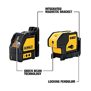 DEWALT Laser Level, 3 Spot + Cross Line, Green, 150-Foot Range (DW0883CG)