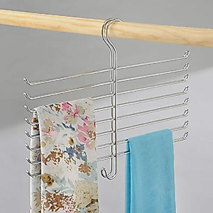 iDesign Steel 8-Rod Spine Hanging Closet Organizer, The Classico Collection - 12.6" x 16" x .75", Chrome