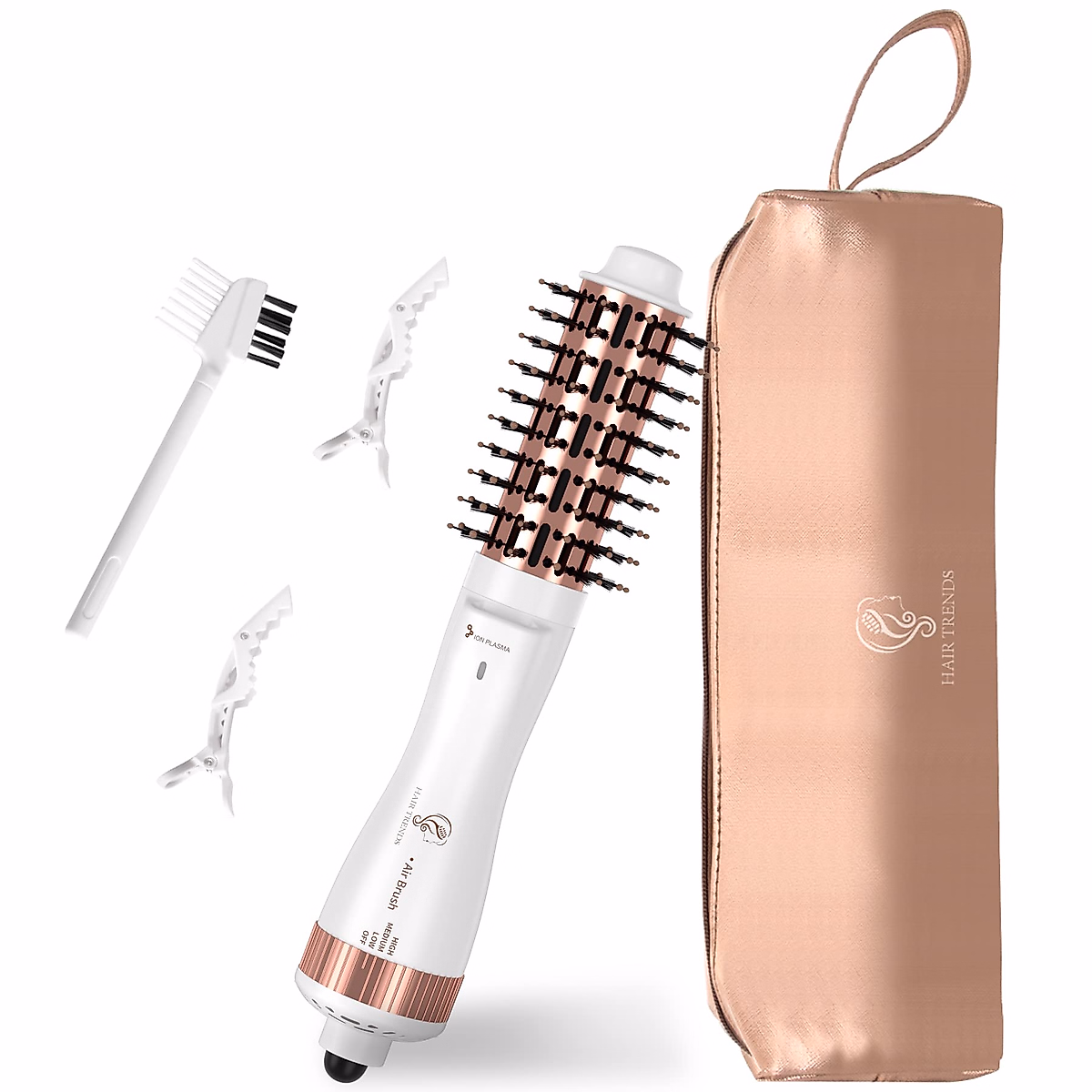 Hair Trends 1.5 Inch Barrel Round Brush Blow Dryer, Negative Ionic One Step Volumizer Dryer, 4-in-1 Hot air Brush-2.8 Inch Barrel Plus The Bristles