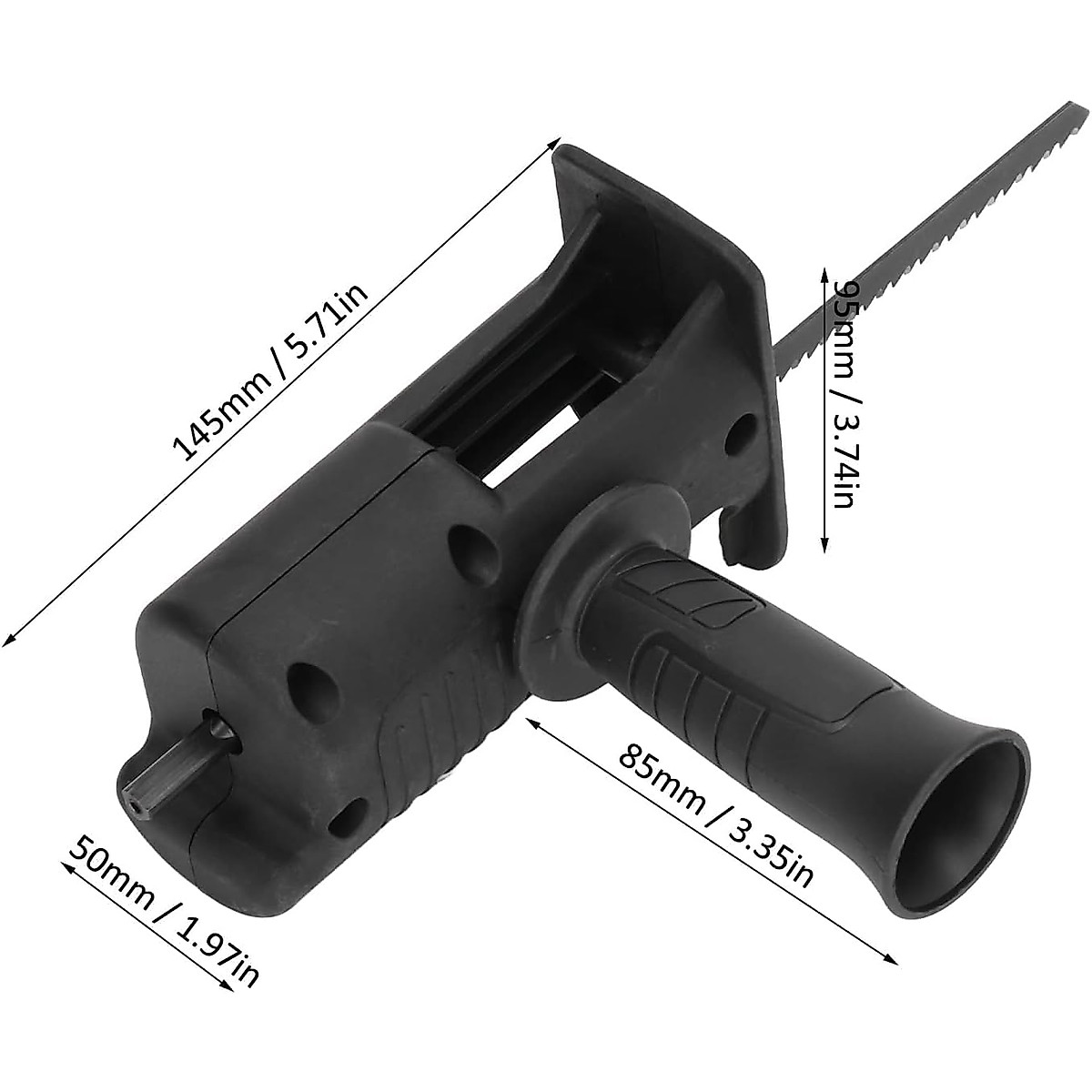 QINALO Electric Drill Reciprocating Saw Adapter, Electric Reciprocating Saw Accessory Kit with Wireless Adapter Kit and Ergonomic Black Handle, Portable Electric Jig Saw for Wood and Metal Cutting